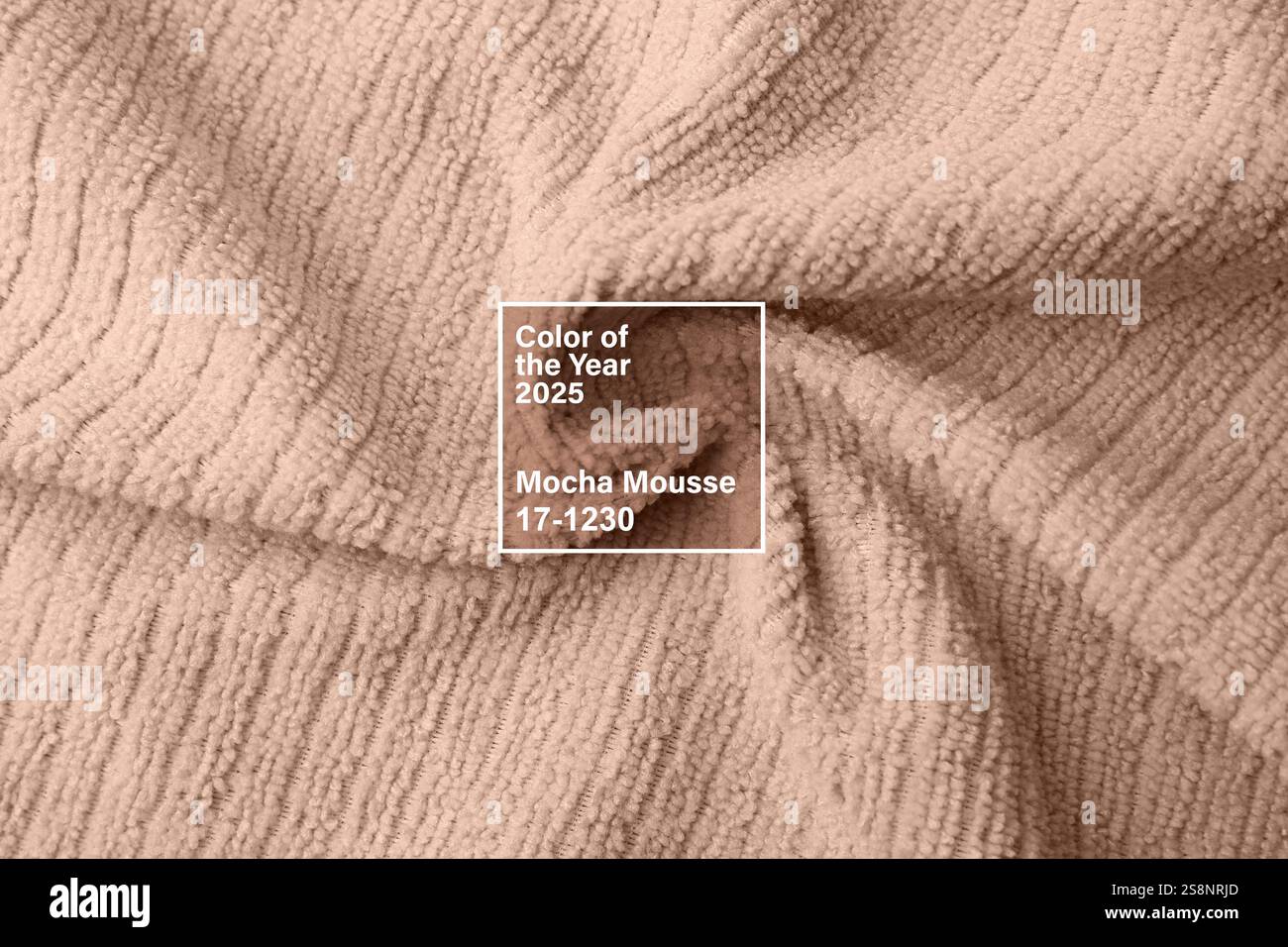 Mocha mousse - color of 2025 year. Microfiber cloth in brown shade ...