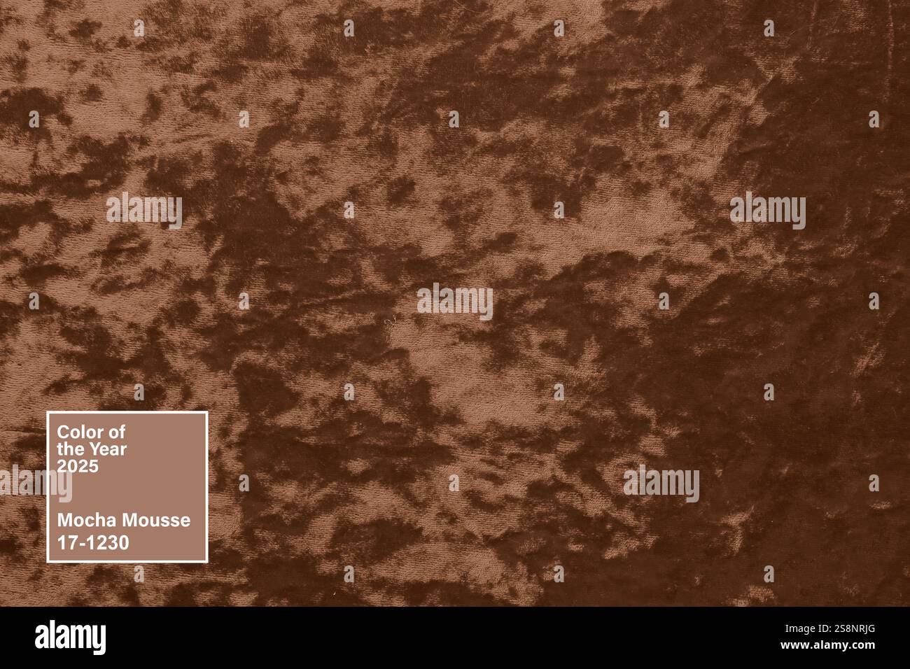 Mocha mousse - color of 2025 year. Velvet fabric in brown shade ...