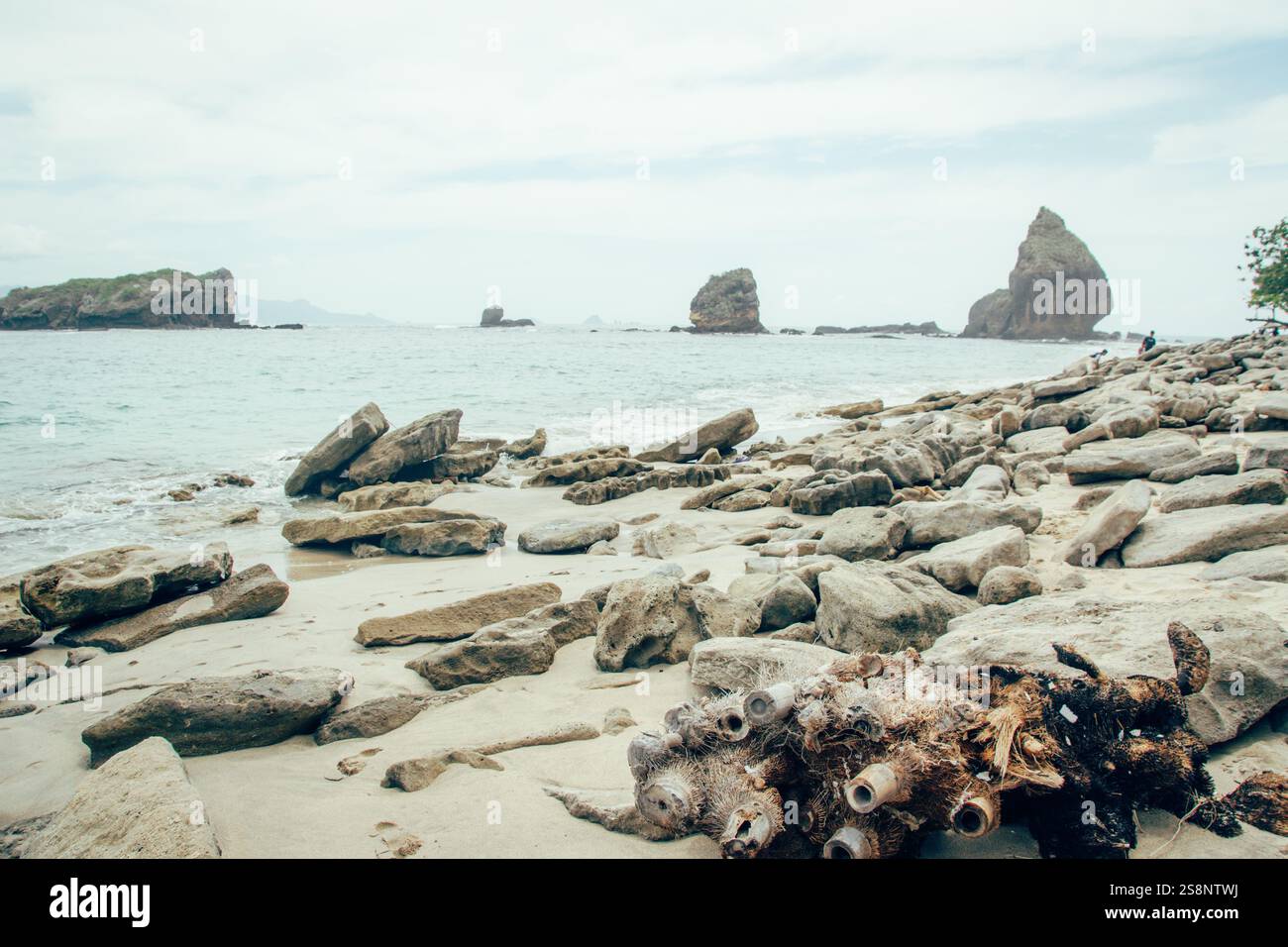 Rocks on the beach at Tanjung Papuma, Jember, Indonesia Stock Photo - Alamy