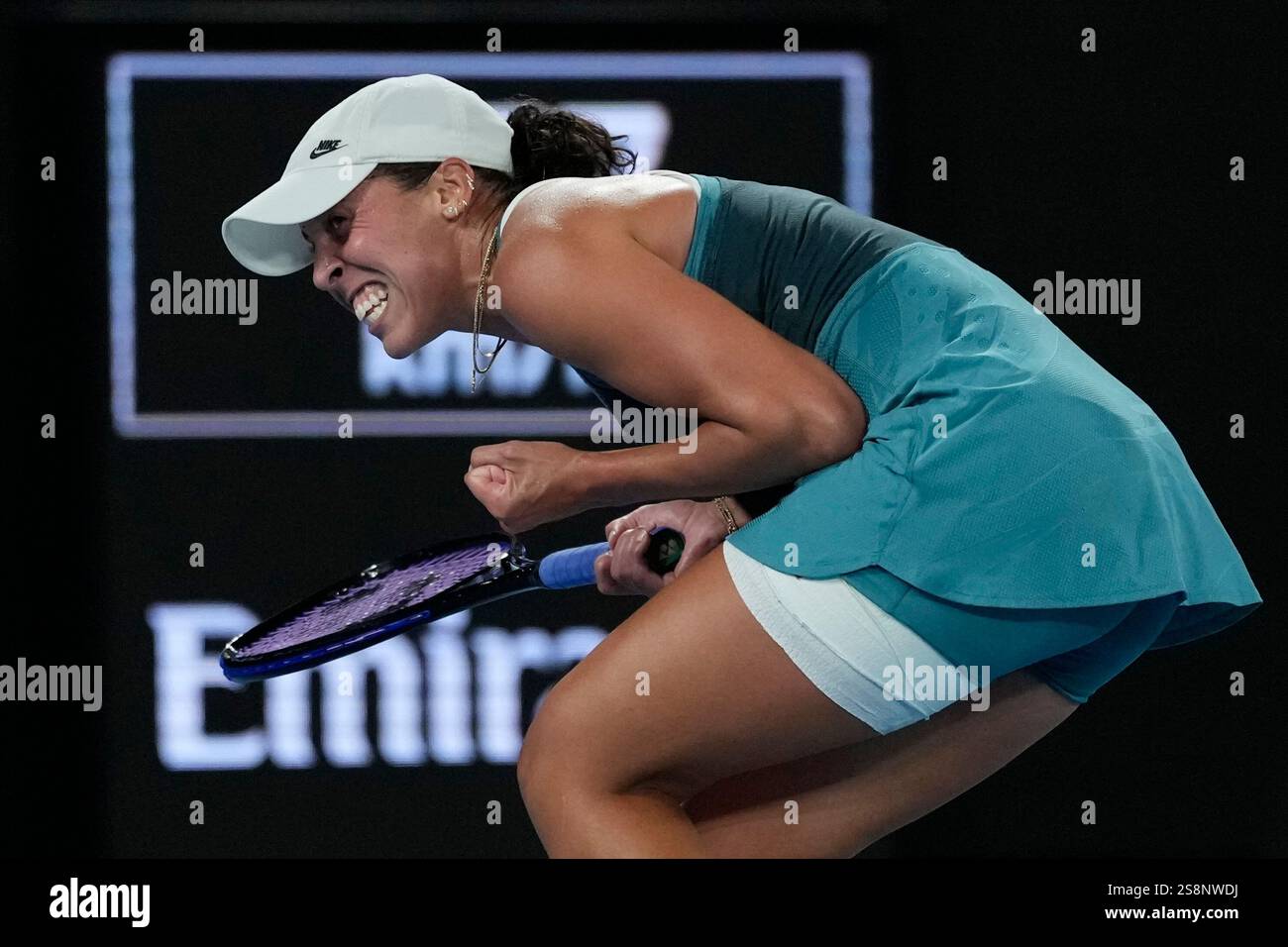 Madison Keys of the U.S. celebrates after defeating Iga Swiatek of ...