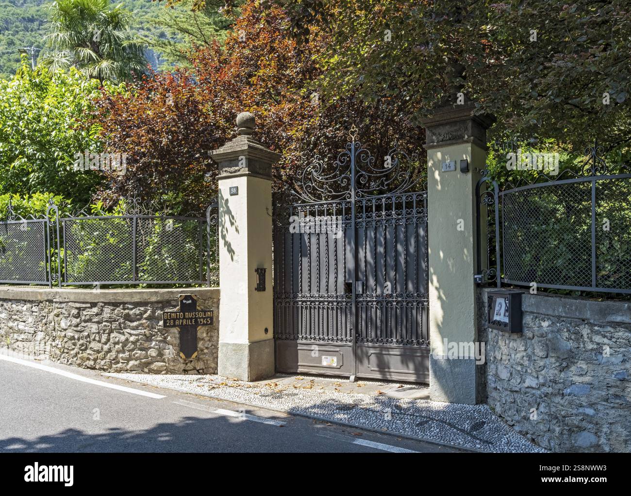 Place of the execution of Benito Mussolini in Tremezzo, Lake Como, Lago ...