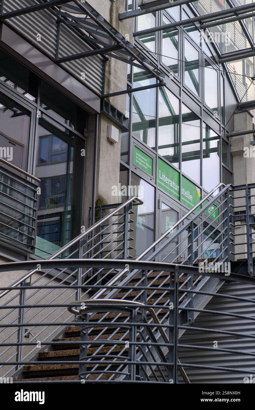Magdeburg, Germany. 23rd Jan, 2025. The entrance to the literature ...