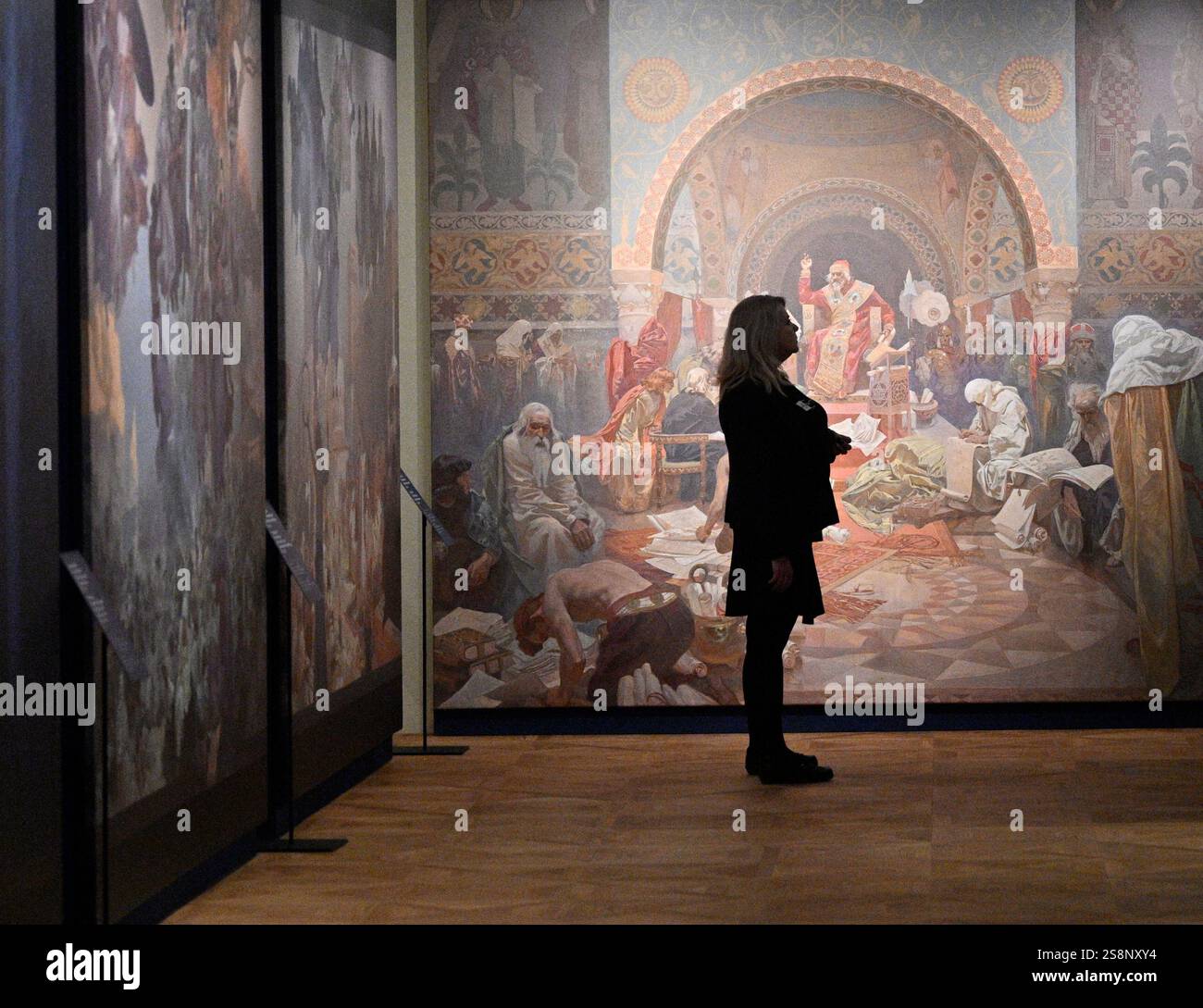 Prague, Czech Republic. 23rd Jan, 2025. Press tour of new Mucha Museum ...