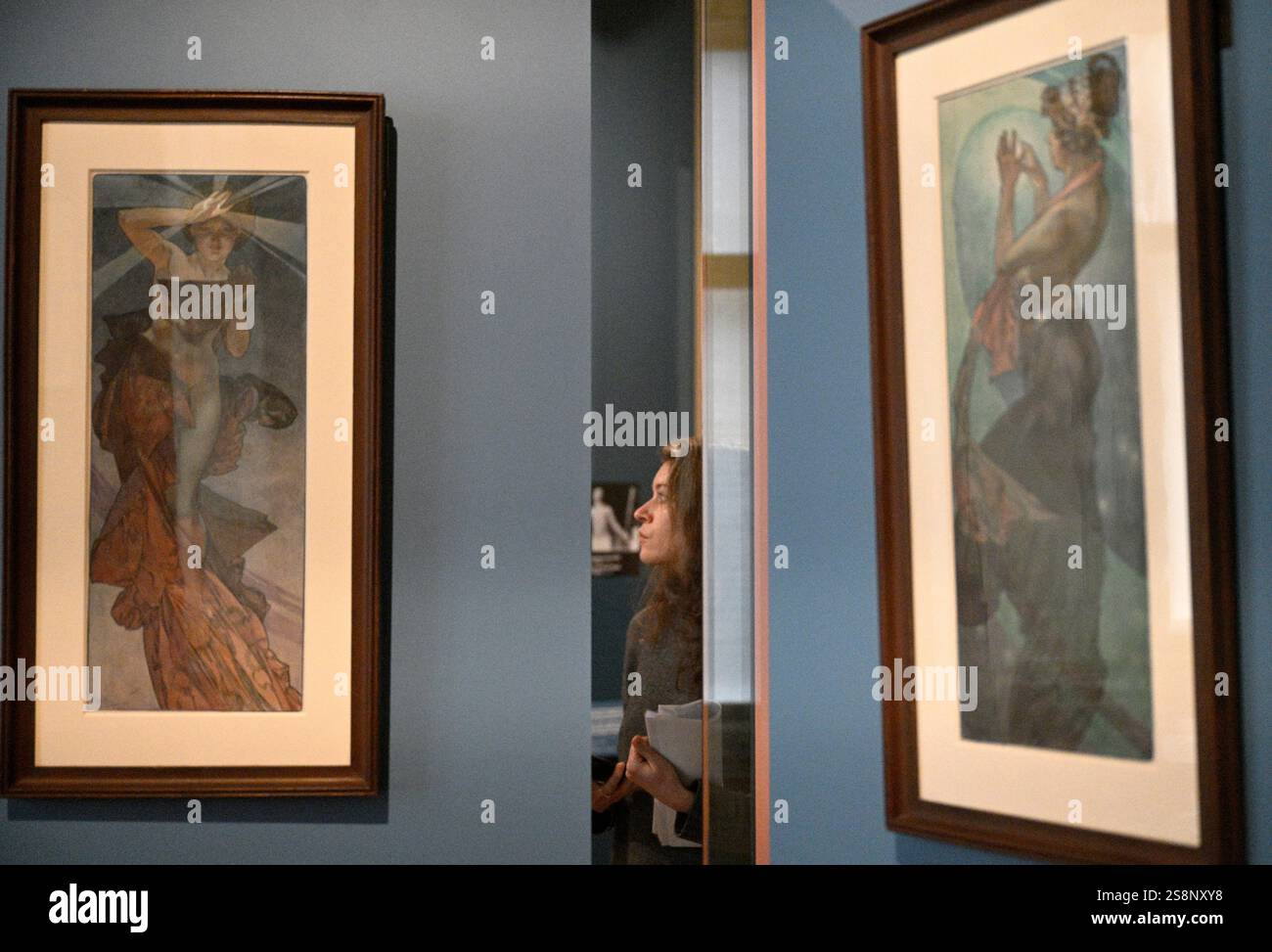 Prague, Czech Republic. 23rd Jan, 2025. Press tour of new Mucha Museum ...