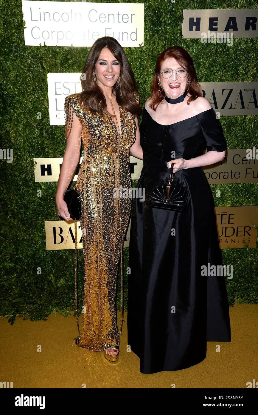 Elizabeth Hurley and Glenda Bailey attending the Lincoln Center ...