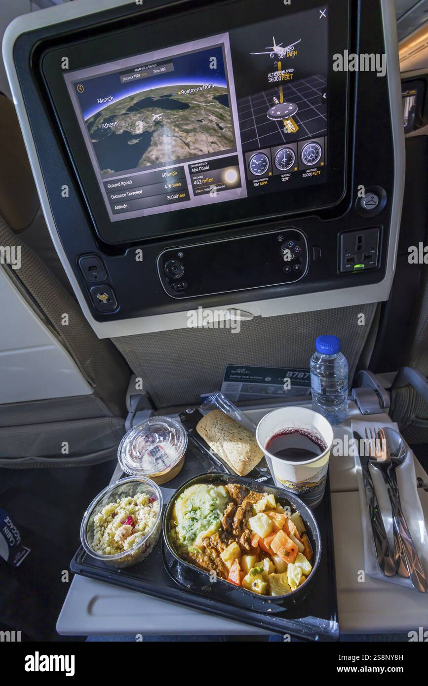 Etihad flight catering abu hi-res stock photography and images - Alamy