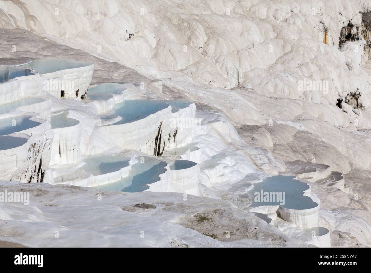 Sintered limestone terraces of Pamukkale, Pamukkale, Denizli province ...