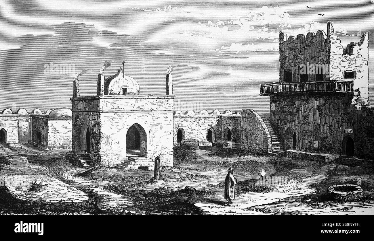 The Ateshgah or Atashgah, a former fire temple with the Eternal Flame ...