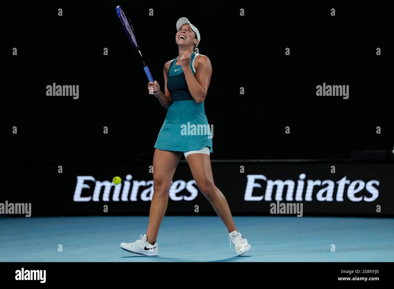 Madison Keys of the U.S. celebrates after defeating Iga Swiatek of ...
