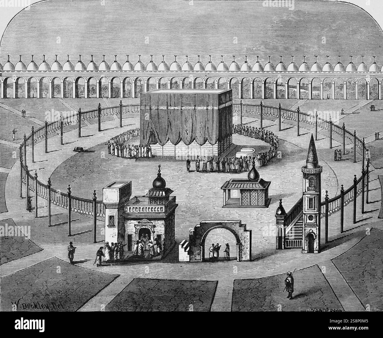 Mecca and the Kaaba in the Al-Haram Mosque, the Holy Mosque, desert ...