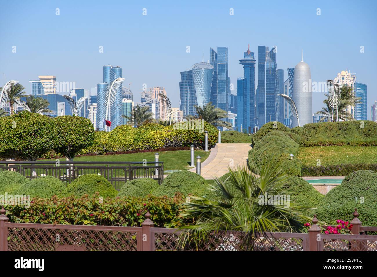 Doha, Qatar - January 4, 2025: A stunning view of the modern skyline of ...