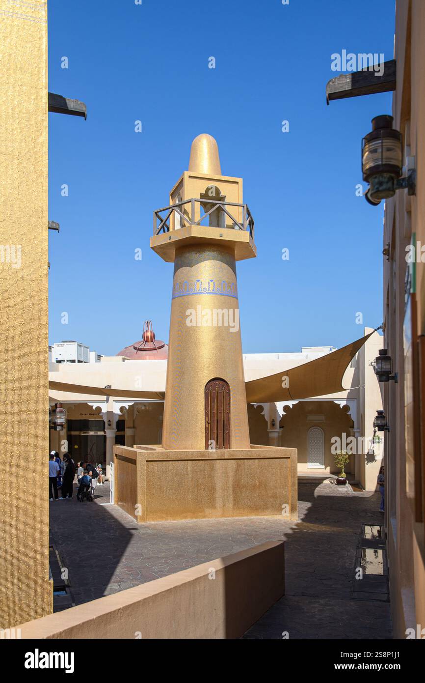 oha, Qatar - January 4, 2025: The golden Ottoman-style mosque in Katara ...