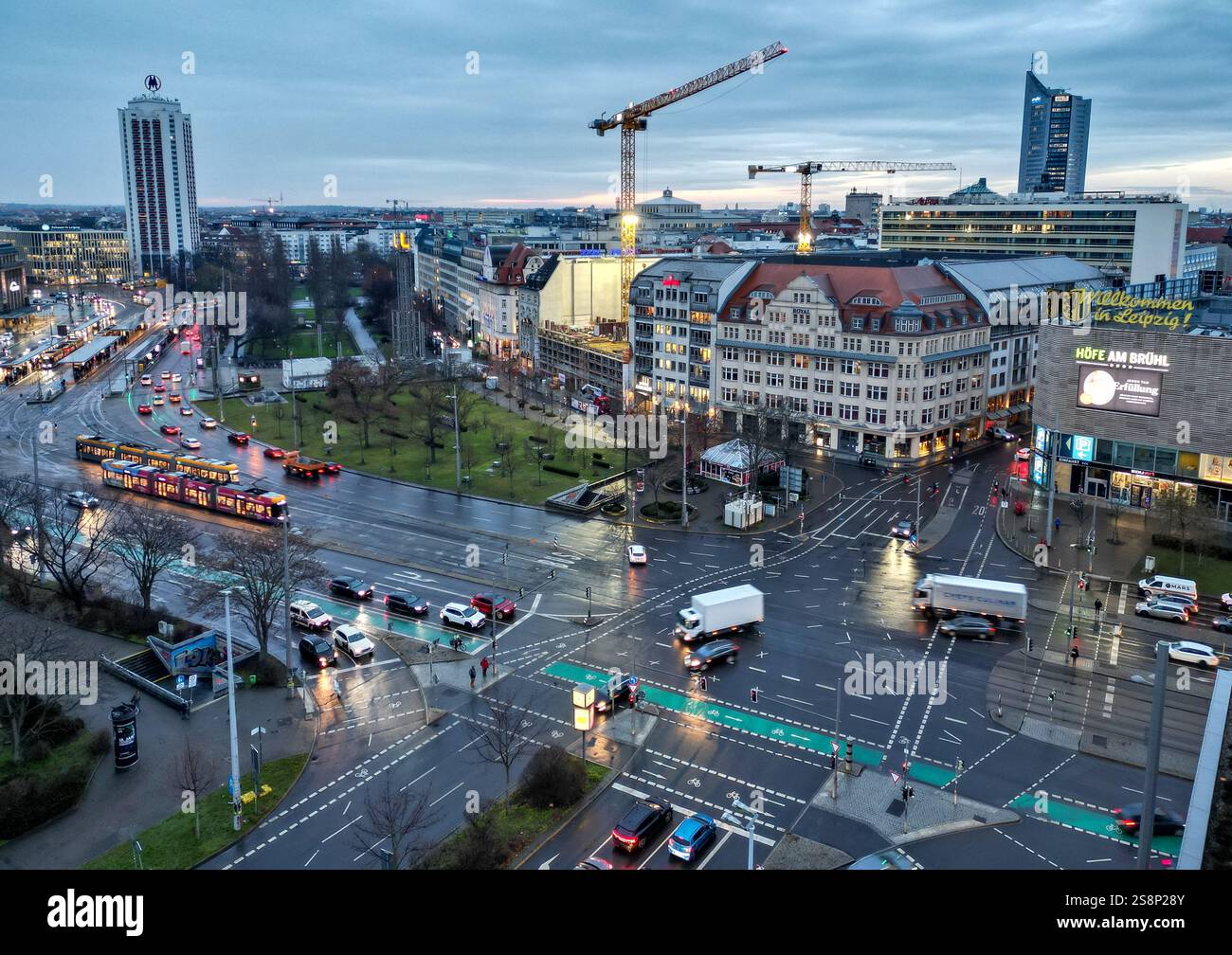 Leipzig, Germany. 23rd Jan, 2025. View of the Gerberstraße/Willy-Brandt ...
