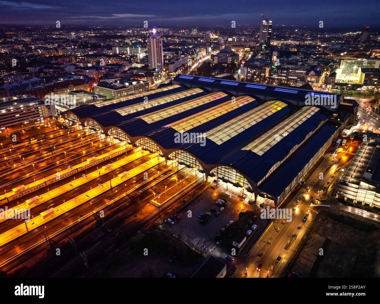 Leipzig, Germany. 23rd Jan, 2025. View of Leipzig city center with the ...