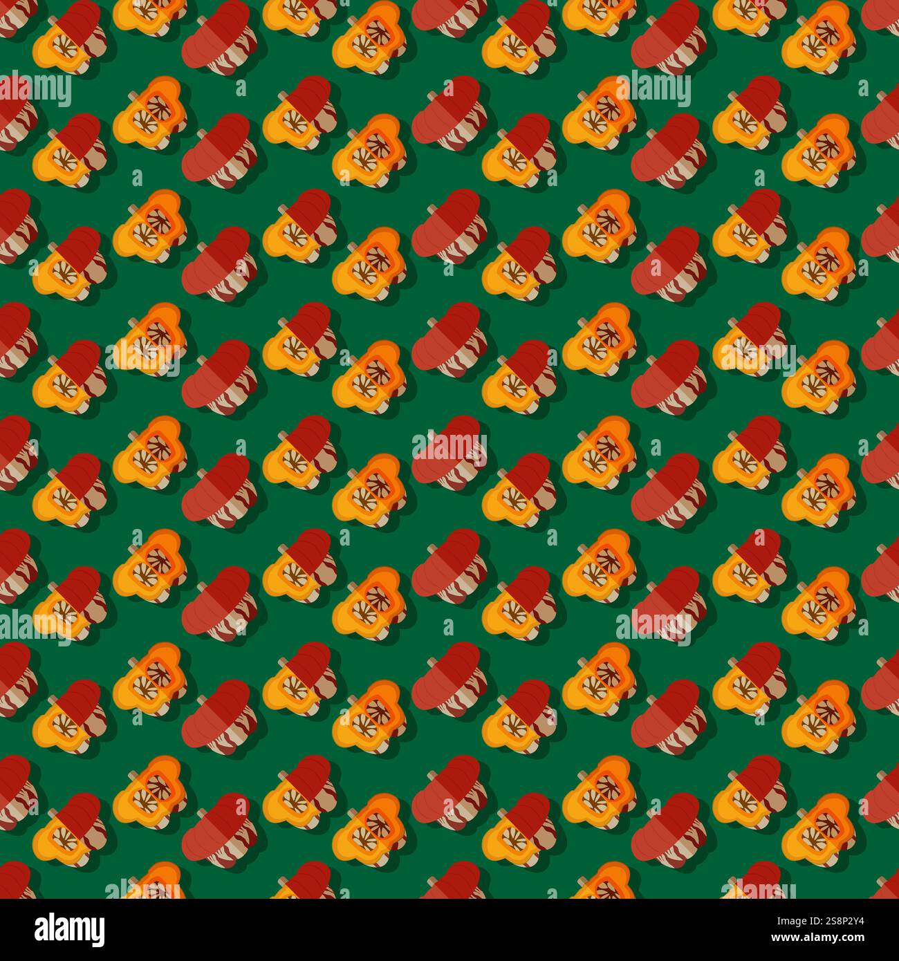 Seamless pattern with Turban Squash or Turk s Turban. Winter squash ...