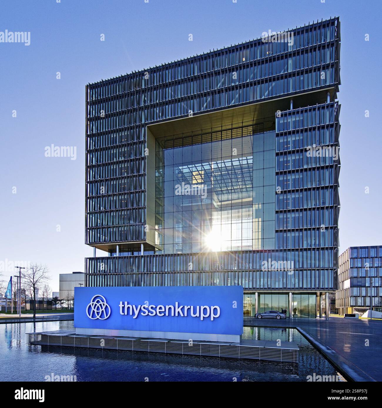 The main building Q1 of the corporate headquarters of ThyssenKrupp ...