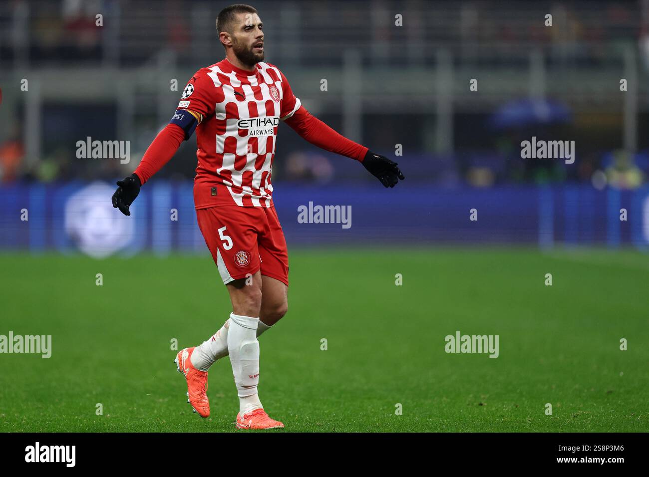 Milano, Italy. 22nd Jan, 2025. David Lopez of Girona Fc gestures during ...