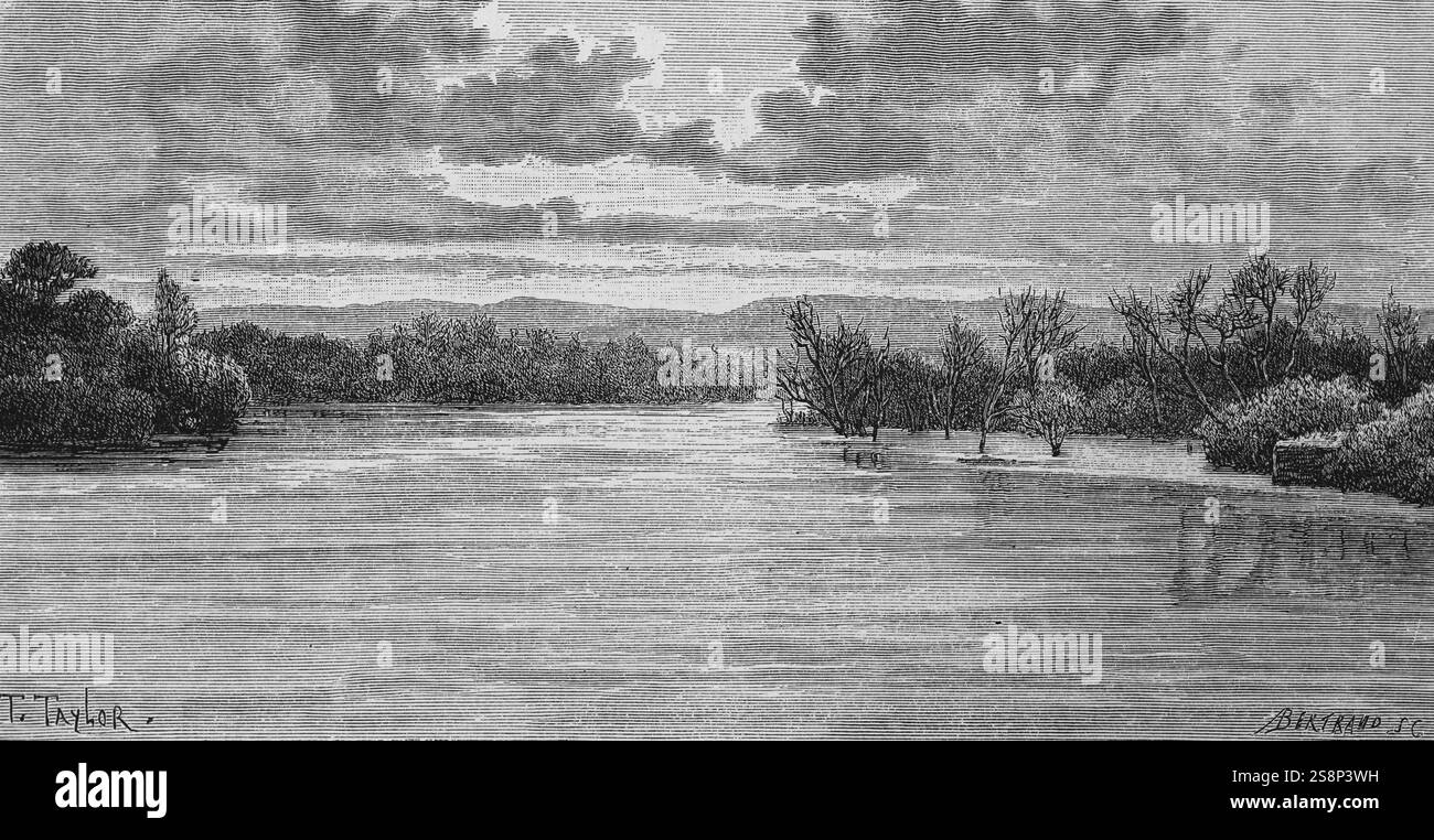 Mouth of the Jordan into the Dead Sea, border river, salinisation, high ...