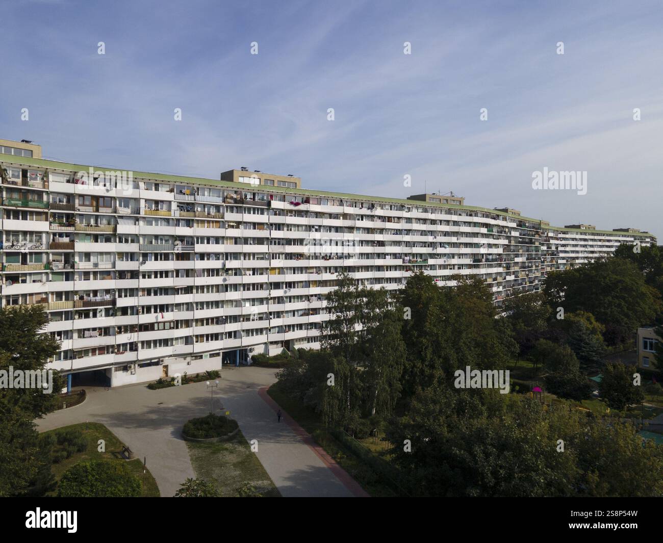 GdaNsk. Postwar, modernist block building called falowiec, in the ...