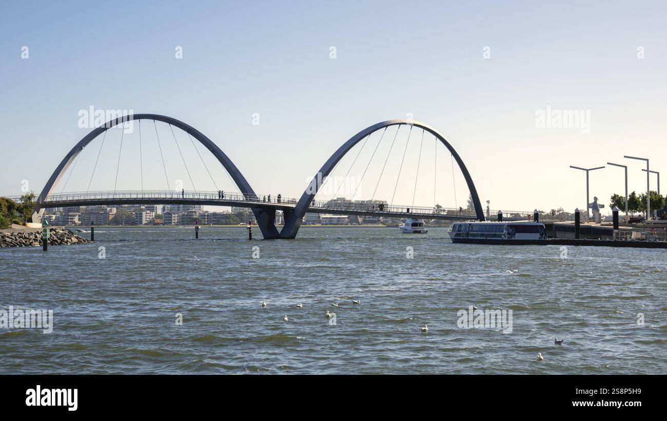 An image of the Elizabeth Quay Bridge at Perth Western Australia Stock ...
