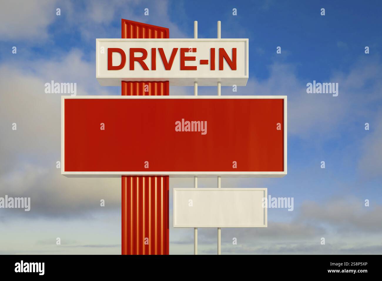 A retro drive in sign. 3D illustration Stock Photo - Alamy