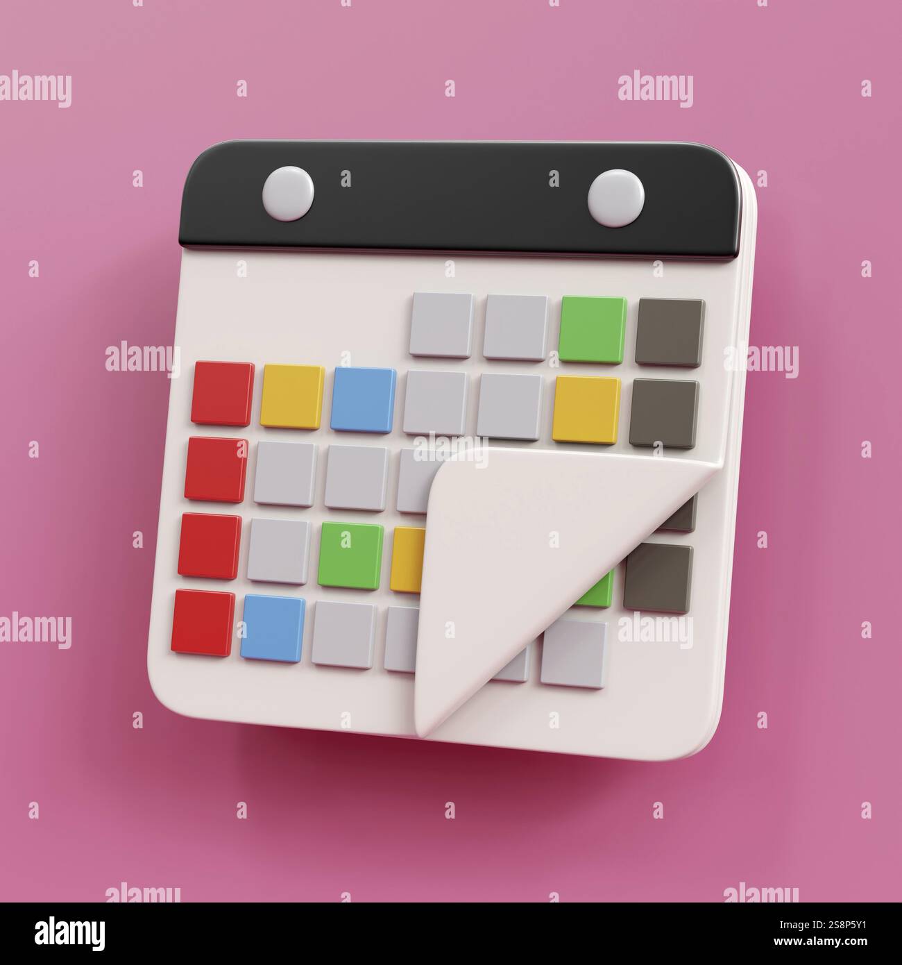 A sweet calendar icon symbol. 3D illustration Stock Photo - Alamy