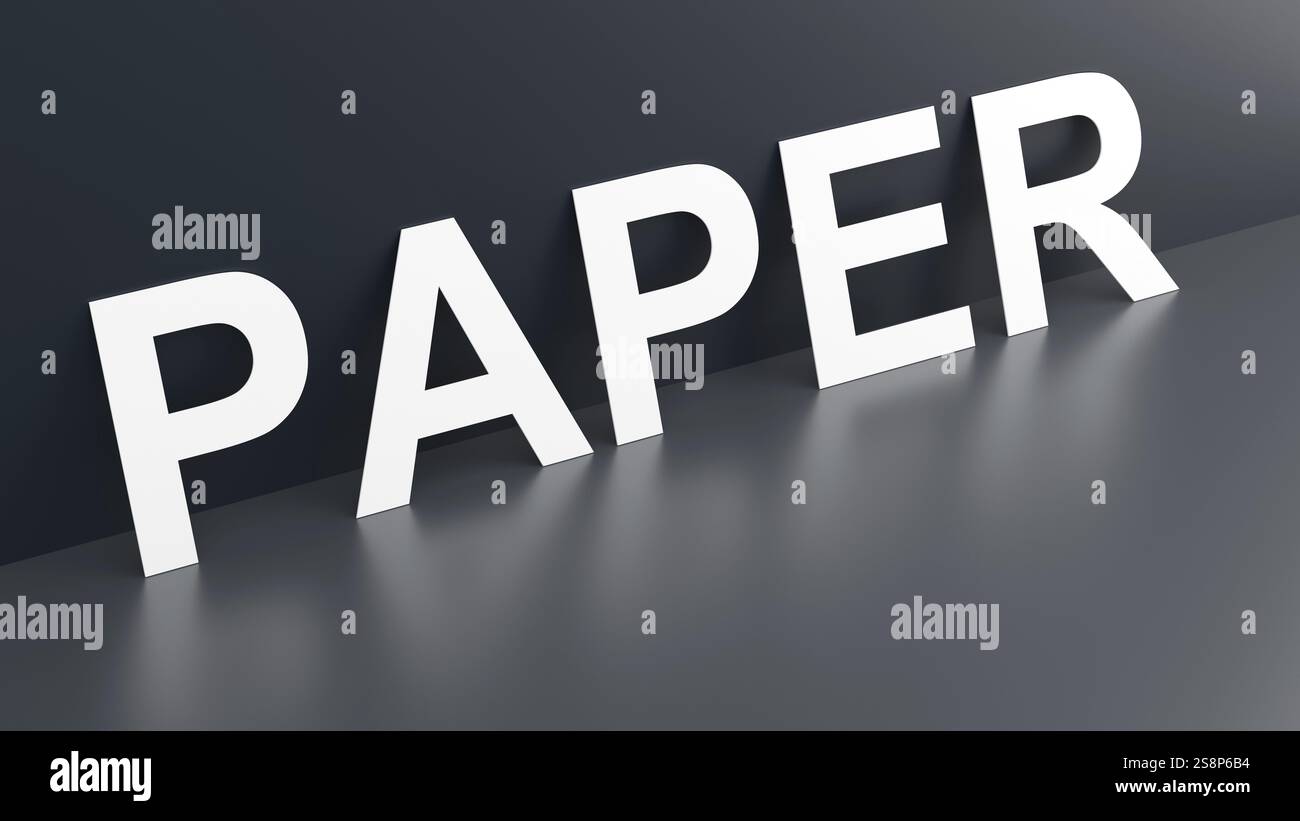 A paper cut out text 3D illustration Stock Photo - Alamy