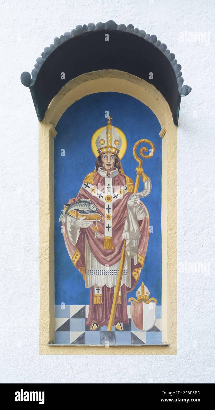 An image of a bishop painting on a white wall Stock Photo - Alamy
