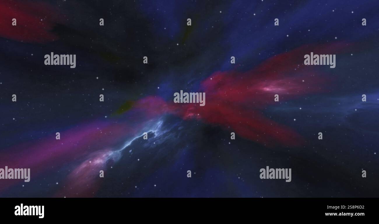 A galaxy space nebula banner background. 3D illustration Stock Photo ...