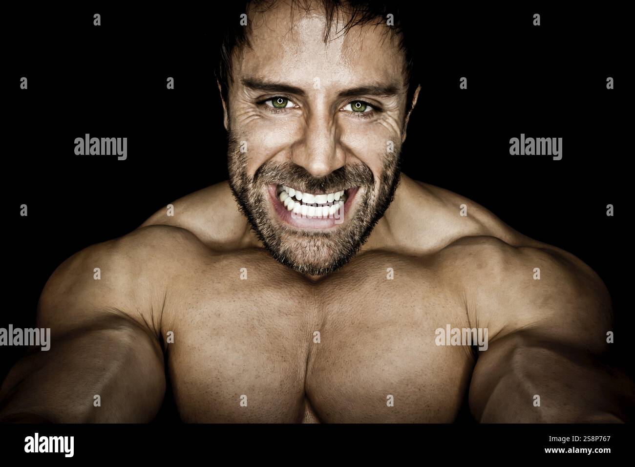 An image of an angry muscular sports man Stock Photo - Alamy