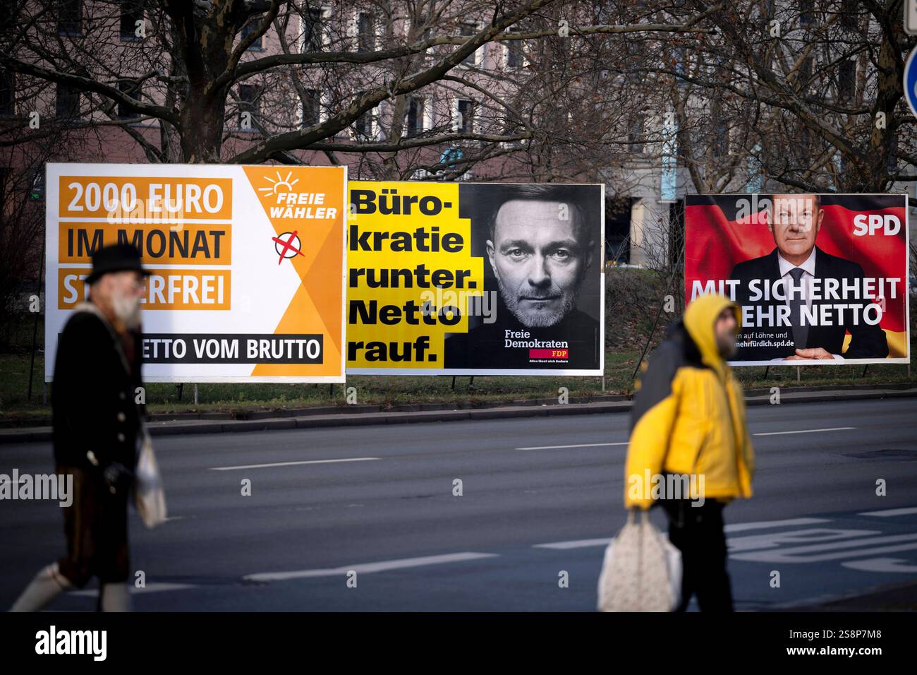 Freie Waehler, Christian Lindner, Olaf Scholz - Wahlplakat DEU ...