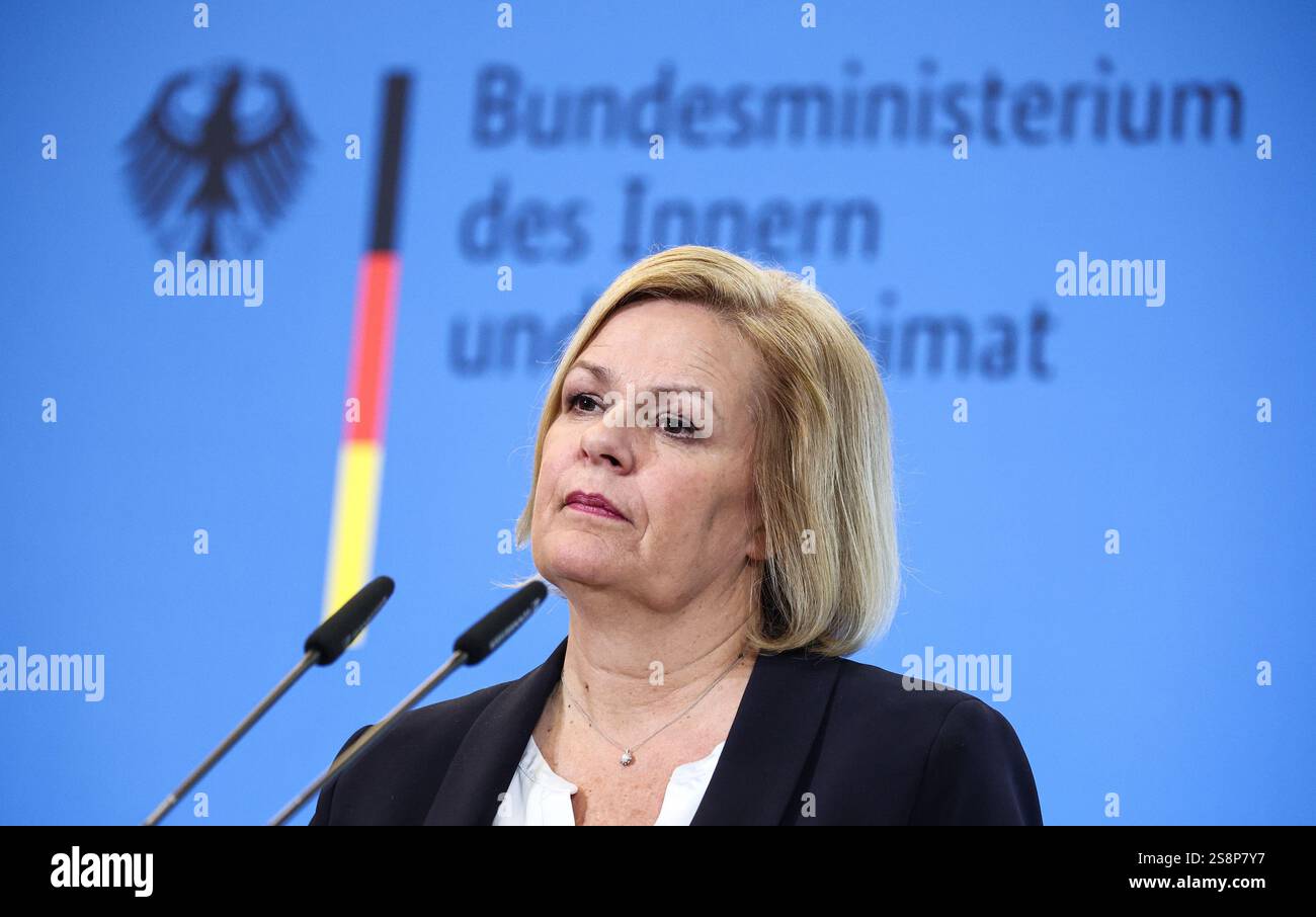 23 January 2025, Berlin: Nancy Faeser (SPD), Federal Minister of the ...