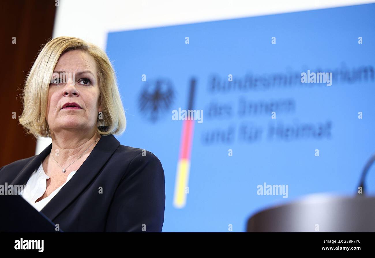 Berlin, Germany. 23rd Jan, 2025. Nancy Faeser (SPD), Federal Minister ...