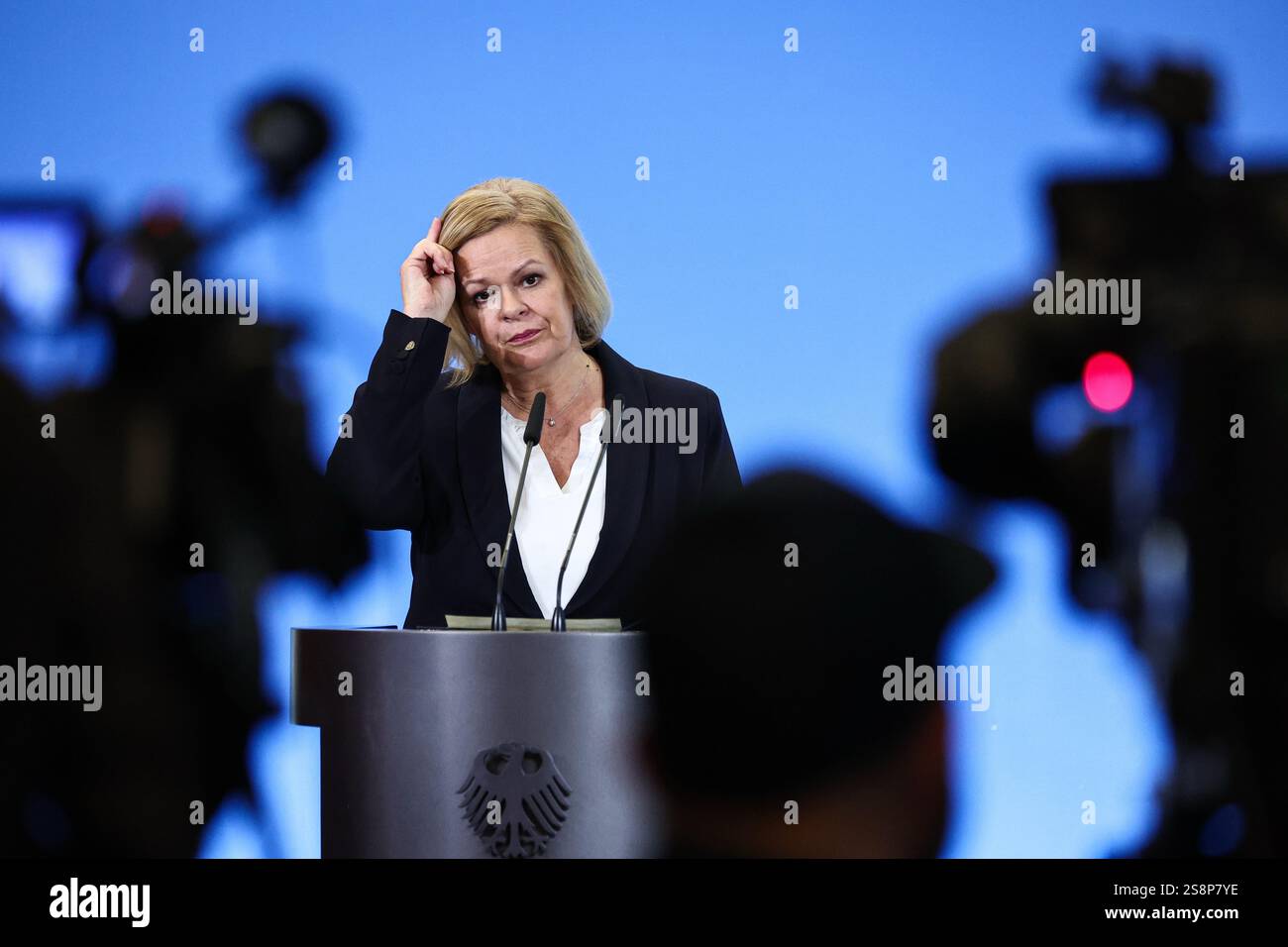 23 January 2025, Berlin: Nancy Faeser (SPD), Federal Minister of the ...