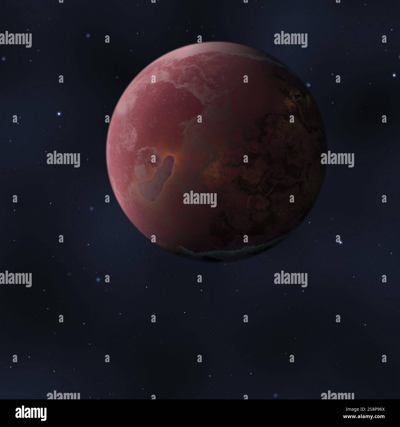 An image of a strange red planet in space Stock Photo - Alamy