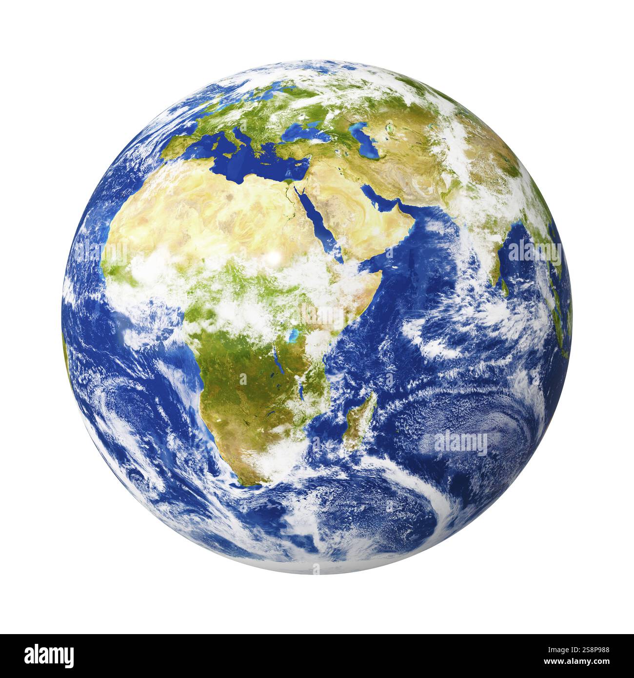 An image of our planet Earth isolated on white with clipping mask. 3D ...