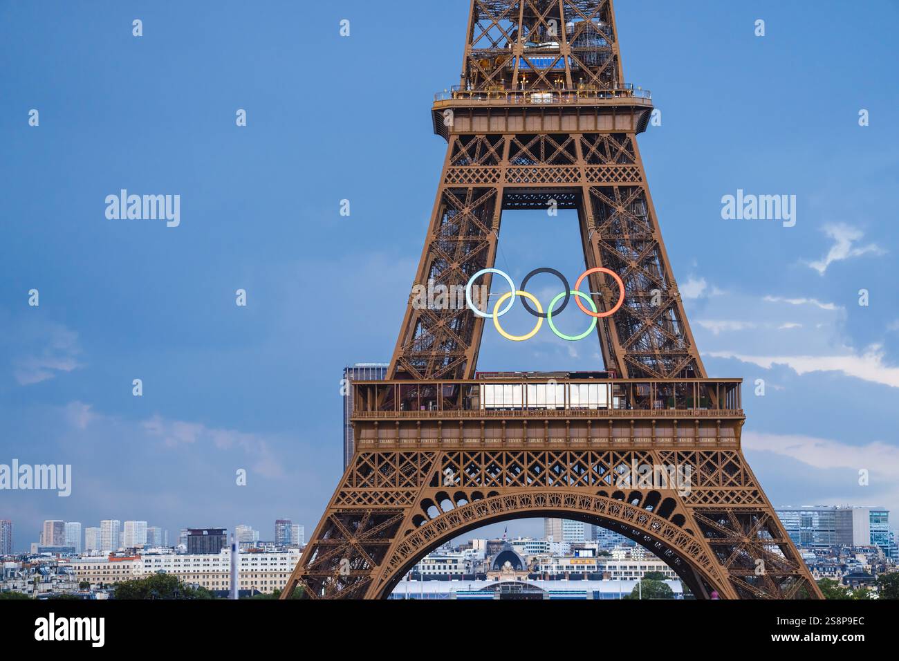 Image of the Eiffel Tower during the Paris Olympic Games with the ...