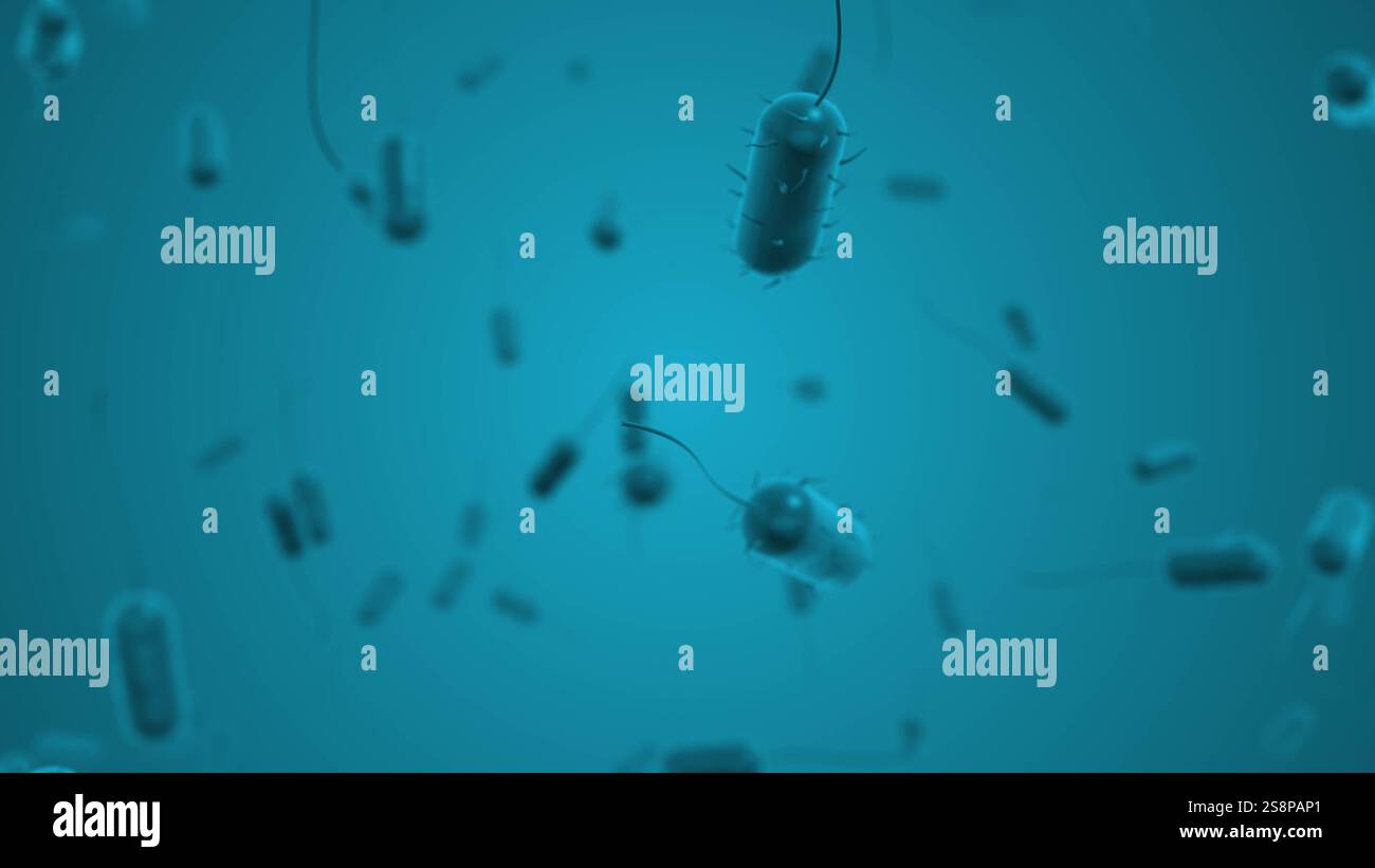 Microscopic view of vibrant blue bacteria Stock Photo - Alamy