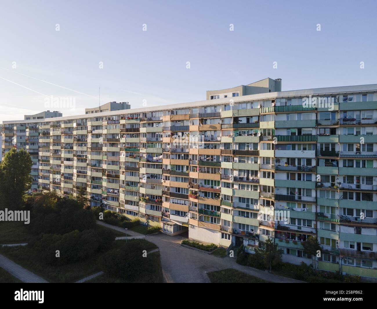 GdaNsk. Postwar block building called falowiec, in the Przymorze ...