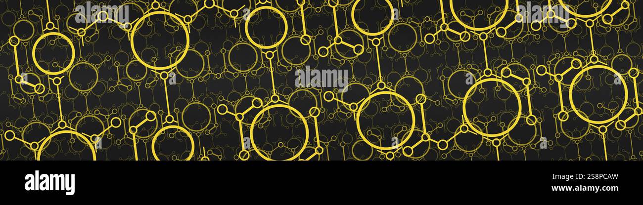 An illustration of a wide modern yellow rings background banner Stock ...