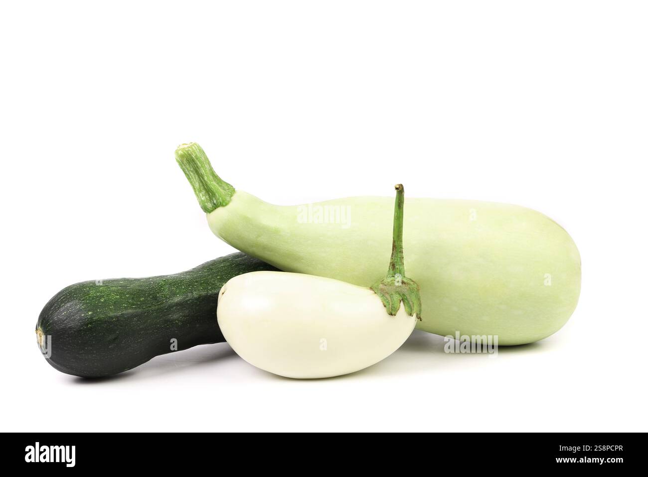 Vegetable marrows and white eggplant on a white background Stock Photo ...