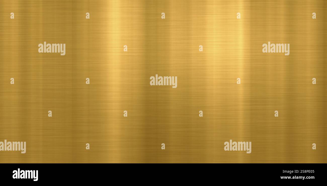 Brushed metal golden wide plate banner background illustration Stock ...