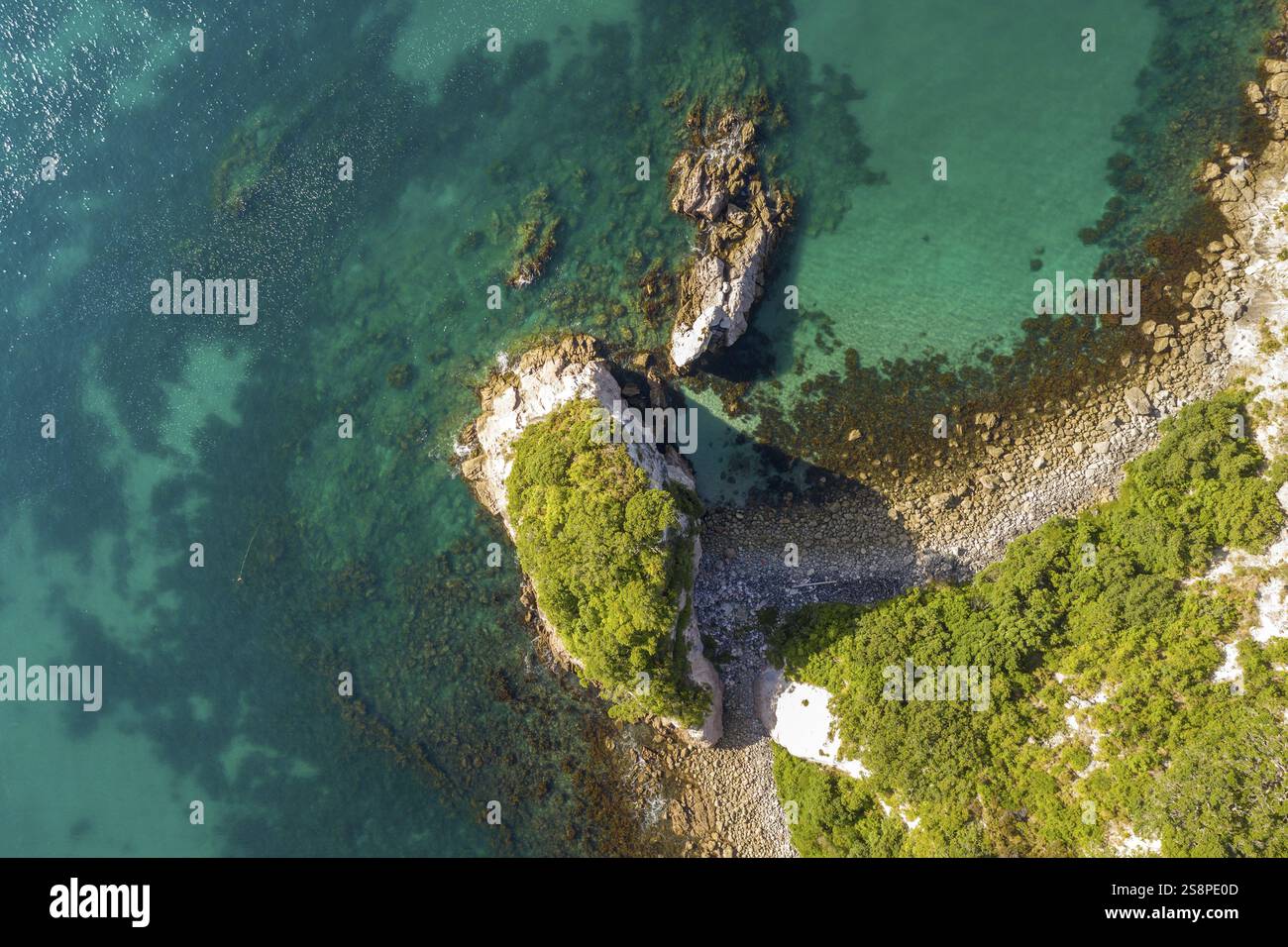 An aerial view of Hahei Beach New Zealand Stock Photo - Alamy