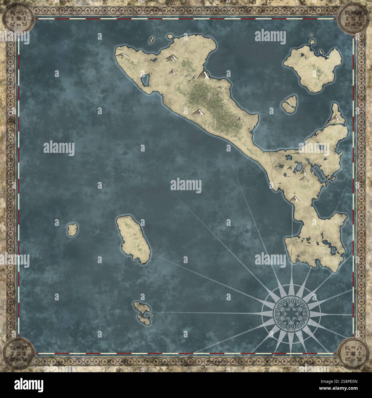 An illustration of a fantasy island map Stock Photo - Alamy