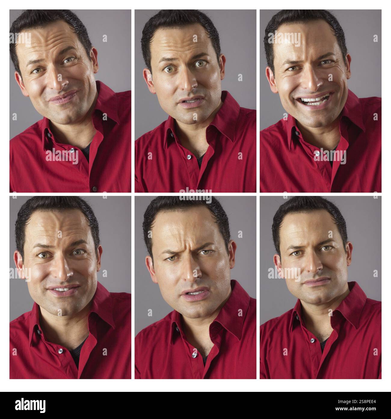 An image of six different male expression Stock Photo - Alamy