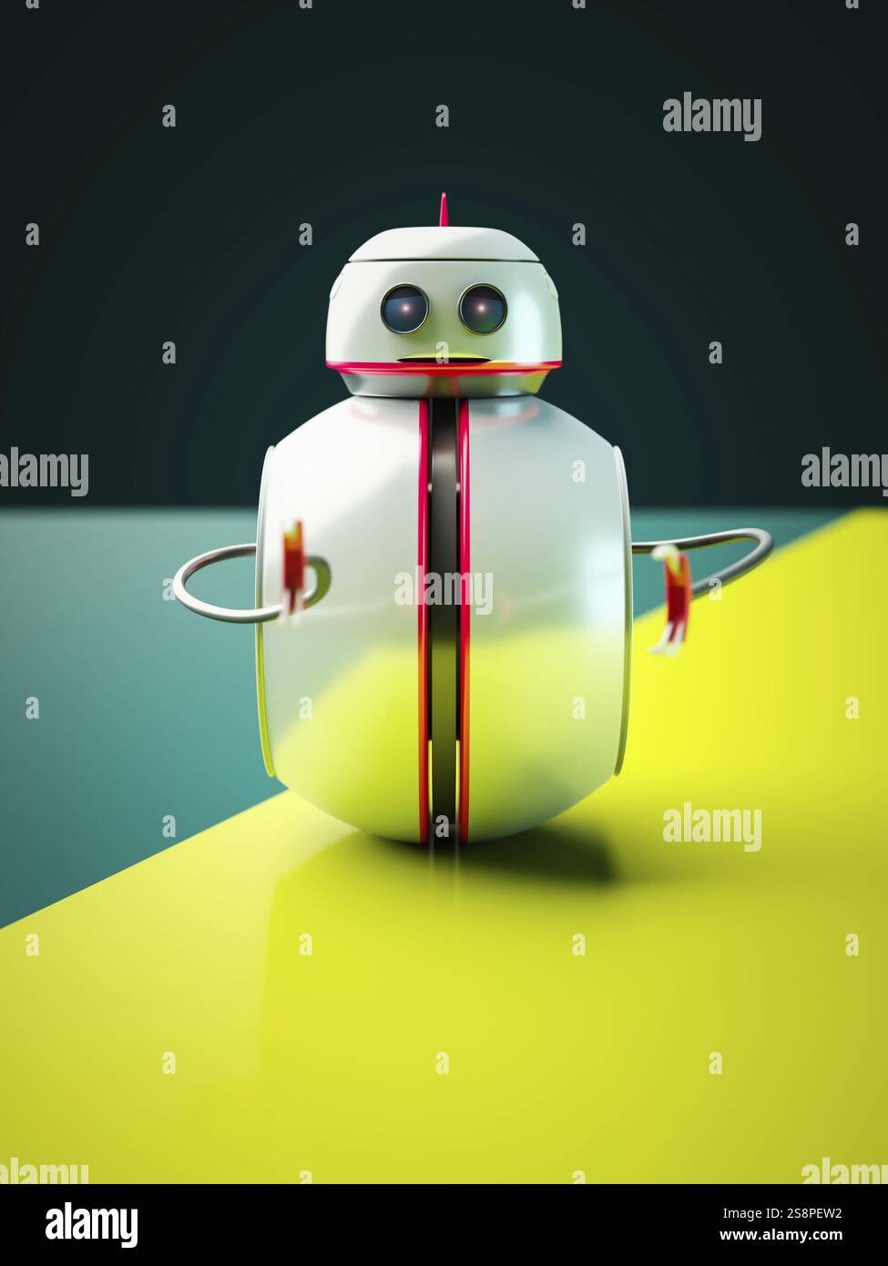 An image of a sweet little robot 3D illustration Stock Photo - Alamy
