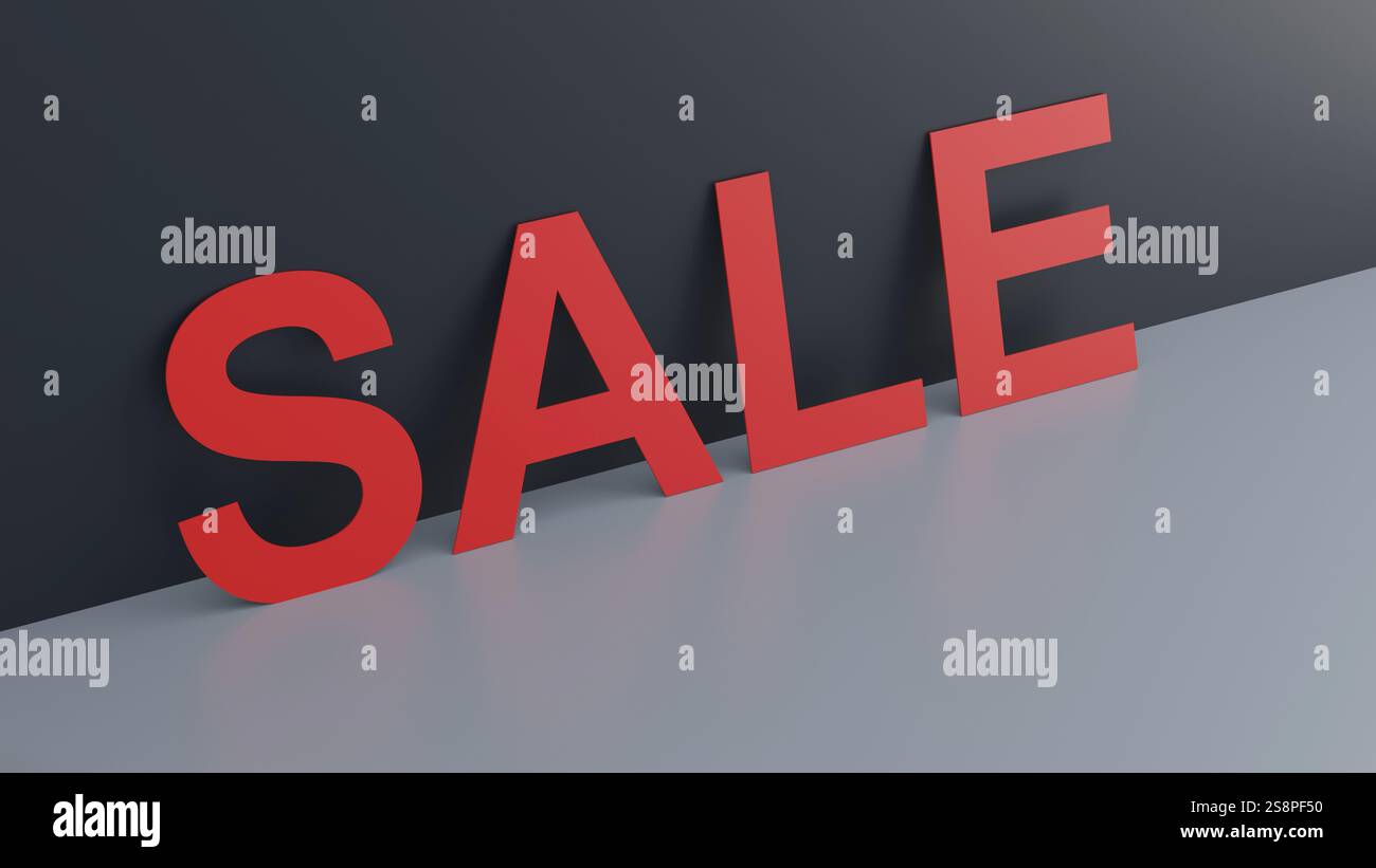 A sale cut out text 3D illustration Stock Photo - Alamy
