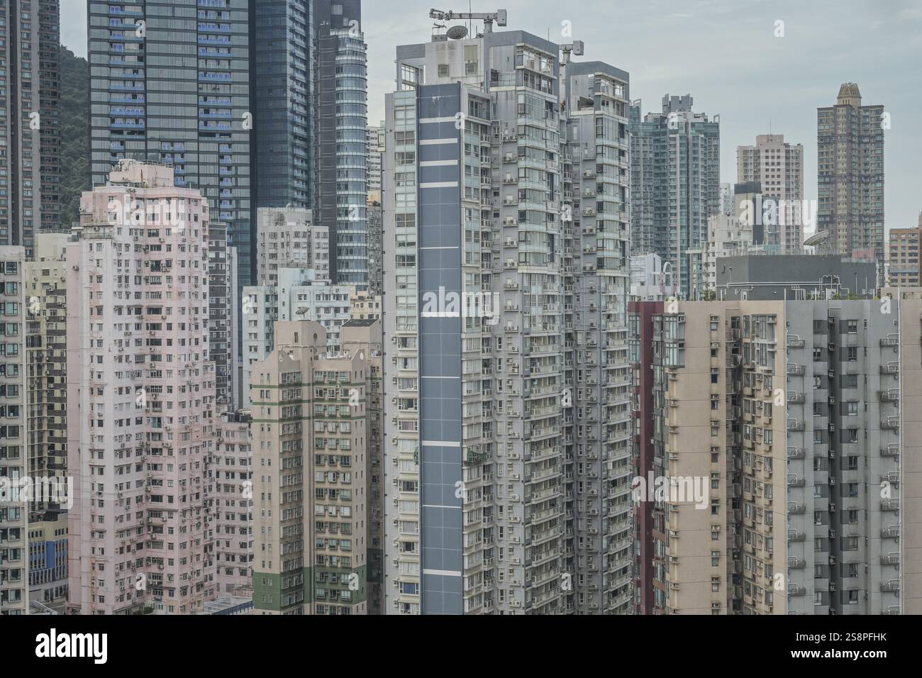 Residential buildings, high-rise buildings, Hong Kong Island, Hong Kong ...