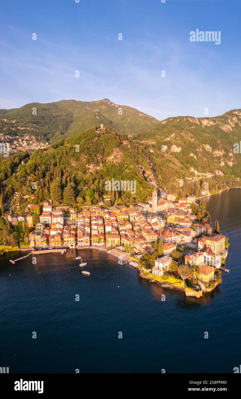 Varenna scenic sunset view in como lake hi-res stock photography and ...