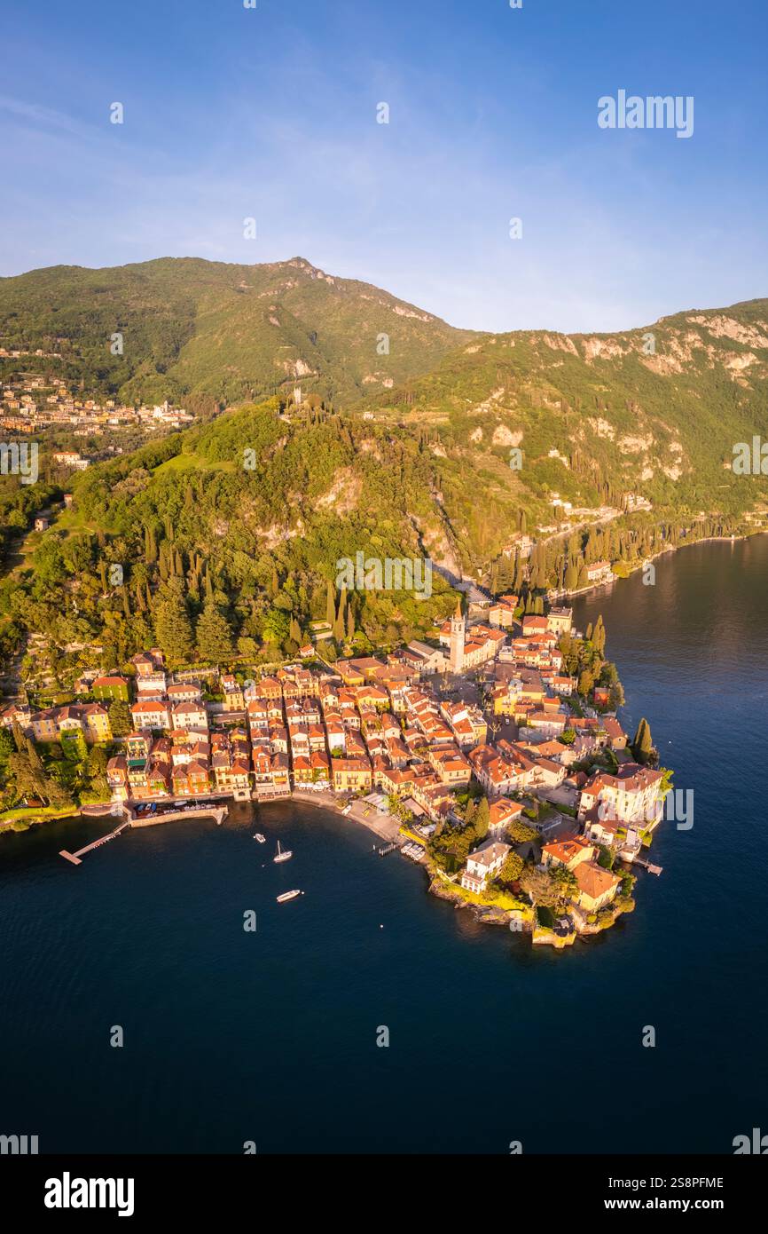 Varenna scenic sunset view in como lake hi-res stock photography and ...